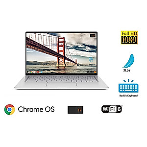 ASUS 2023 Newest Flip C433 UltraSlim Clamshell Convertible Chromebook: 14" FHD Touch Display, Intel Core M3, 8GB RAM, 128GB eMMC, Intel UHD Graphics, Backlit-KYB, USB-C, Wifi6, Webcam, Chrome OS, T.F