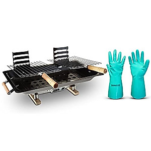 21st Century Tabletop hibachi grill - Japanese hibachi grill - hibachi grill outdoor - indoor hibachi grill - portable camping grill charcoal - Available with Premium Quality Centaurs AZ Gloves
