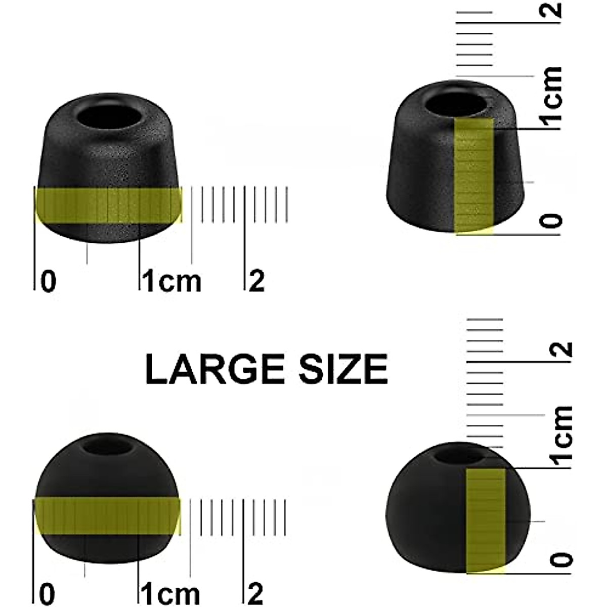 8pcs (BMF-BPH)- Large (L) Premium Memory Foam and Silicone Replacement Earbuds Eartips Compatible with Jaybird X4, X3, Freedom F5 and Jaybird Run in Ear Earphones Headphones