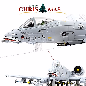 NUOTIE 1/100 A-10 Attack Pre-Build Diecast Metal Aircraft Model Kits Thunderbolt II (Warthog) VX-23 Replica Military for Display Collection or Gift