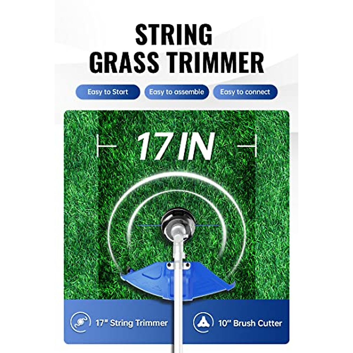 WILD BADGER POWER 26cc Weed Wacker Gas Powered, 4 in 1 String Trimmer, Wheeled Edger, Hedge Trimmer and Brush Cutter Blade, Multi Yard Care Tools, Rubber Handle & Shoulder Strap Included