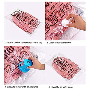 TANGERINR Hanging Vacuum Storage Bags for Jackets, Hanging Compressible Storage Bag with Pump, Outer Jacket Vacuum Bag (6PCS,M+L)