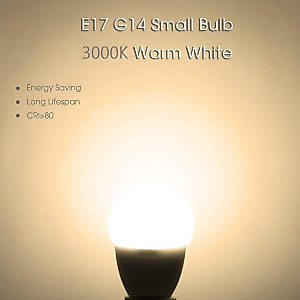 Lxcom Lighting E17 LED Bulb 6W Globe Light Bulbs E17 Intermediate Base 50W Incandescent Bulb Equivalent G14 LED Bulbs Warm White 3000K 600LM for Home Office Restaurant, 4 Pack
