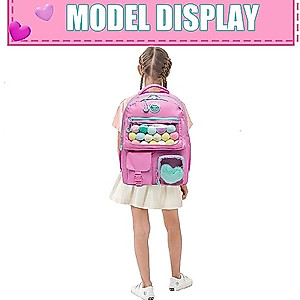 ZBAOGTW Cute Backpack for Girls Aesthetic Backpack Clear, Backpack with Lunch Box Casual Bag Pink Backpack for Elementary School Teens Back to School Supplies