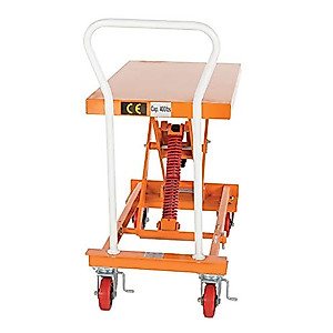 Vestil SCSC-400-2032 Steel Self-Elevating Lift Cart, 400 lbs Capacity, 40" Length, 20" Width, 30-1/2" Height
