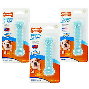 Nylabone 3 Pack Of Puppy Chew Chicken Flavored Teething Bones