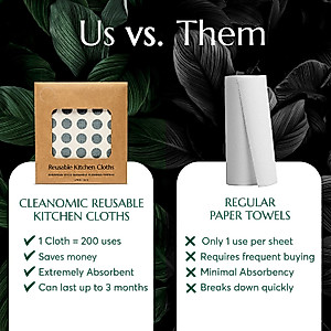 CLEANOMIC Oxy Laundry Booster, Foaming Dish Soap & Reusable Kitchen Cloth Bundle