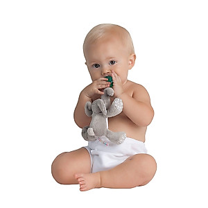 Nookums Paci-Plushies Buddies Adapts to Most Name Brand Pacifiers, Safe and Suitable for All Ages, Plush Toy Includes Detachable Pacifier (Ella The Elephant)