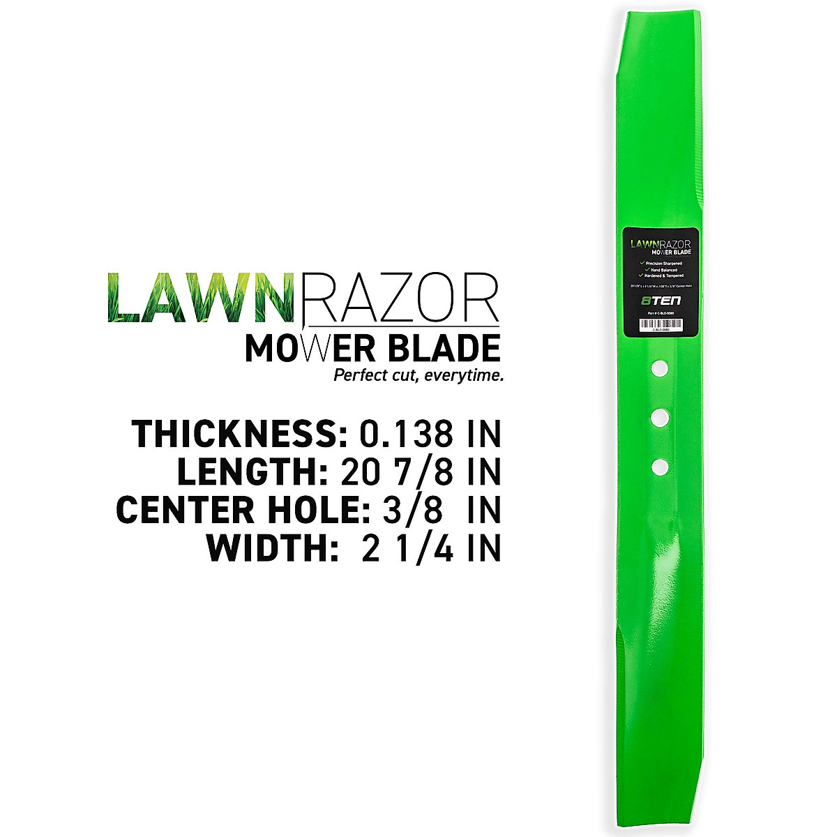 8TEN LawnRAZOR Mower Blade for Exmark Toro P21 Trim 21 inch Deck 108-3762-S 108-3762-03 108-0954-03 (High Lift)