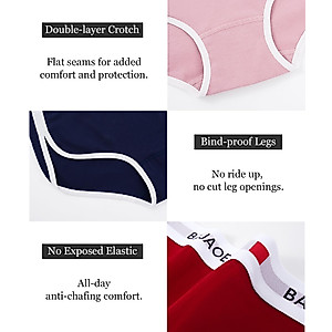 BAJAOEY Women's Cotton Underwear Womens Cheeky Panties for Women Soft Comfy Ladies Bikini Hispter 5 Pack S-XL