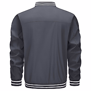 TACVASEN Varsity Jacket Men Men's Jackets With Inside Pockets Men's Lightweight Flight Bomber Jackets Men's Bomber Jackets Windbreaker Spring