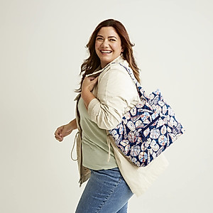 Vera Bradley Women's Performance Twill Small Vera Tote Bag, Olive Leaf, One Size