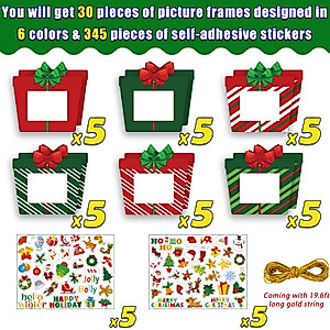Kepeel 30 Packs Christmas DIY Picture Frames Craft Kit for Kids, Xmas Present Box Photo Frames Ornaments for Christmas Tree Party Decorations Favor Winter Art Gift Classroom School Home Activities