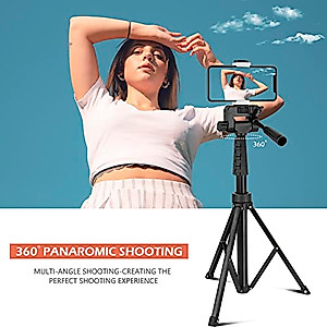 Aureday 67" Phone Tripod&Camera Stand, Selfie Stick Tripod with Remote and Phone Holder, Perfect for Selfies/Video Recording/Vlogging/Live Streaming