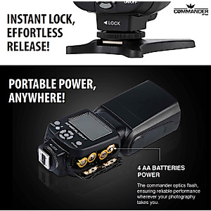 Commander Optics E-TTL Flash Speedlite Bounce/Swivel with LED Backlit for Canon Rebel T7, SL3, 4000D, 850D, 80D, 90D, R, RP, R5, R6, R8, 6D Mark II, 5D Mark IV & More Camera Flash for Canon