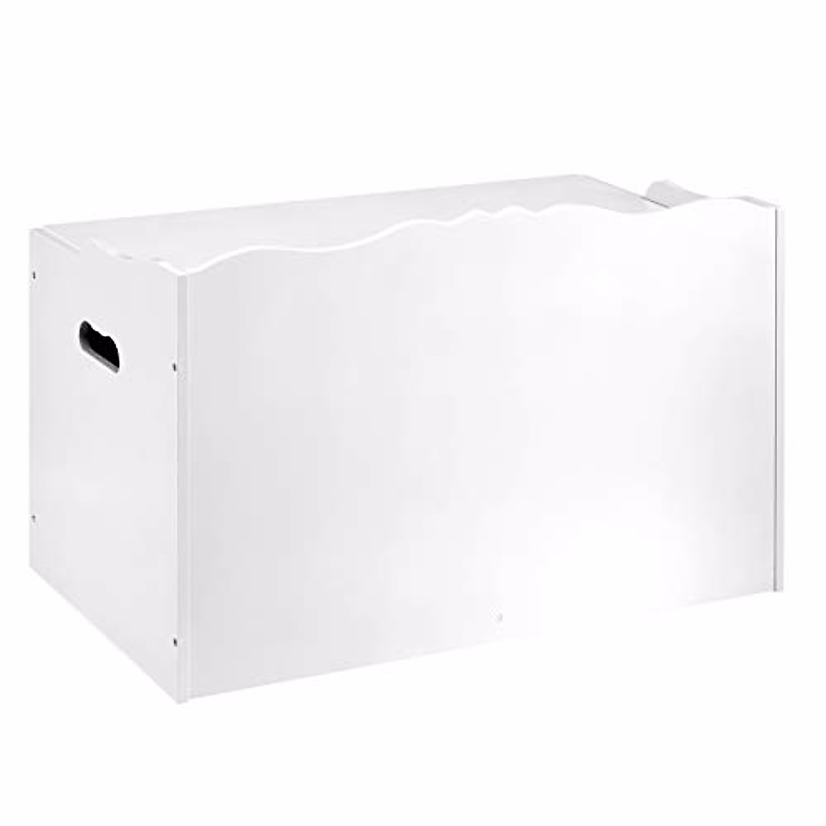 Amazon Basics Kids Toy Box, Wooden Organizer Storage Chest,White, 30" x 18" x 19"