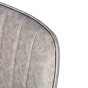 GIA Retro Armless Upholstered Side Dining Chair with Vegan Leather, Gray,Qty of 1