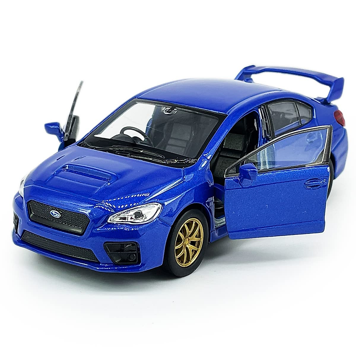Impreza WRX STI Toy Car Racing Sports Diecast Model Car 1/36 Scale Metal Pull Back Vehicle, Doors Open, Zinc Alloy Casting, Boys Toys Kids Birthday Gifts Mens Collection, Blue