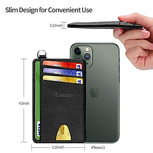 Slim Minimalist Front Pocket Wallet, Ecovision RFID Blocking Credit Card Holder Wallet with Detachable D-Shackle for Men Women