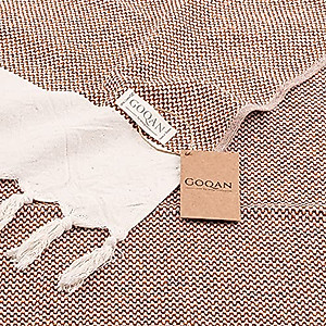 Goqan by realgrandbazaar Elis Turkish Hand Towels Set of 2 - 0 Cotton, Pre Washed, Quick Dry, Soft 20x40' Hand Towel for Bathroom Clearance, Kitchen Towels, Tea Towels, Washcloths (Orange)