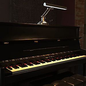 Cocoweb 14" Adjustable Piano Bankers Desk Light with Dimmer in Satin Nickel