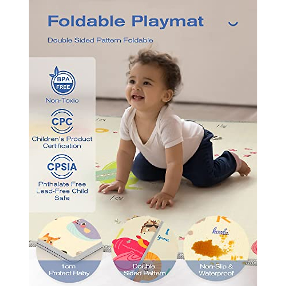 HEAO Baby Playpen | Baby Playard with Mat for Babies and Toddlers, Kids Play Pen with Bag, 71x47" Baby Play Yards, Safety Baby Fence with Breathable Mesh, Light Grey