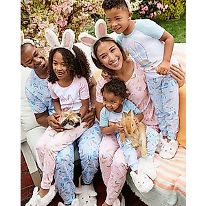 The Children's Place Unisex Baby Family Matching Easter Snug Fit Cotton Pajamas, Pink Bunnies, 6