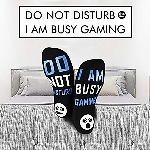 Gaming Socks I Am Busy Gaming Do Not Disturb gamer gifts ideas for boys,men,gamer,teen,brother,husband,dad,boyfriend