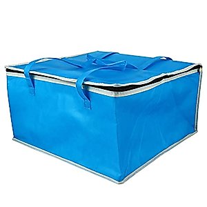 Luxshiny Food Delivery Bag Food Delivery Bags Insulated Reusable Grocery Bag Professional Catering Transportation Bag for Hot Cold Lunch Containers Beverages Drink Packaging Blue Portable
