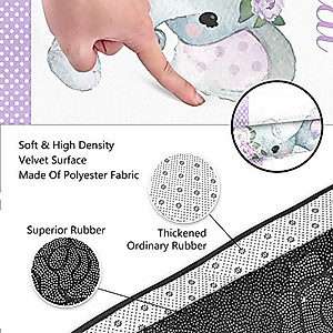 Cute Purple Elephant Area Rug Custom Personalized Carpet for Living Room Yoga Bedroom Playing Room Camping 4'x5.2'