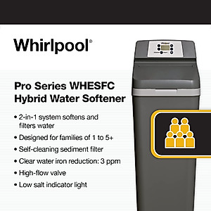Whirlpool WHESFC Pro Series – Softener/Whole Home Filter Hybrid, Gray