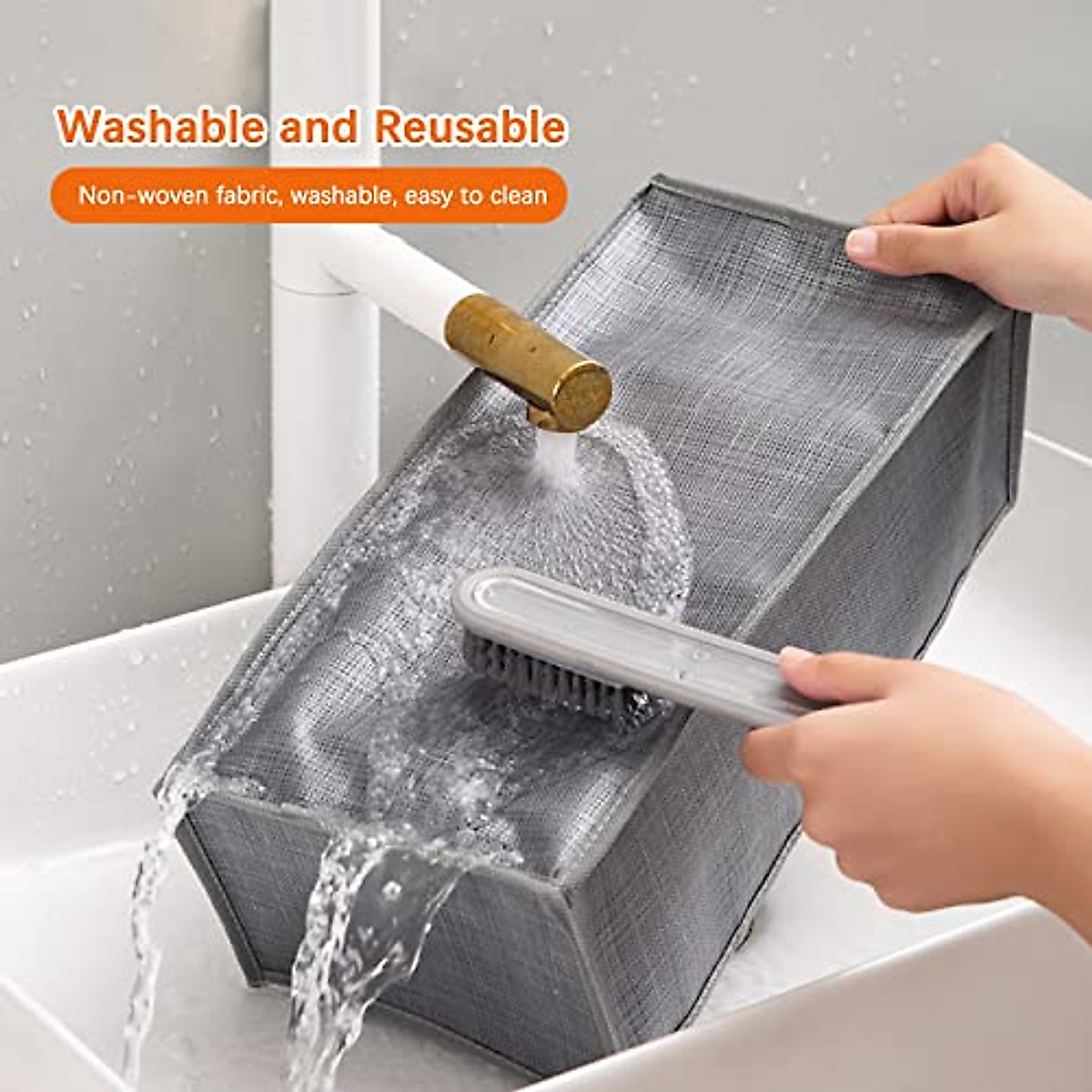 SLDHFE Wardrobe Clothes Organizer 7 Grid, Non-Woven Fabric Closet Drawers Storage Organizers for Jeans Pants Baby Bra Underwear Shirt Folded Sweater Clothing (M)