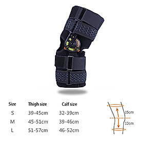 WILLQ ROM Knee Brace Orthopedic Rehab Adjustable Knee Immobilizer Support Knee Support for ACL MCL and PCL Injury Meniscus Patella Knee Brace Stabilizer Arthritis Pain Torn for Man Women,Middle