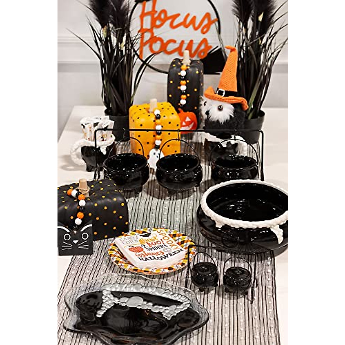 Boston International Ceramic Shakers Dishwasher and Microwave Safe Halloween Party Decorations Salt & Pepper Set, 2.5" x 2" Each, Cauldron