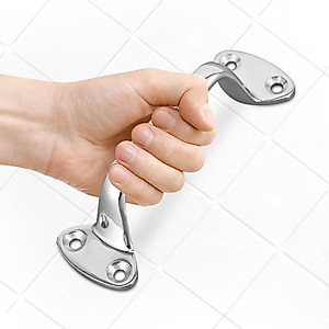 Bath Grab Bar, 6in Shower Grab Bar Stainless Steel Bathroom Handles Stairway Handrail Balance Bar Boat Yacht Handle Pull Shower Handle Safety Bar for Grab Bars Senior, Elderly, Handicap