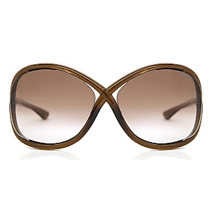 Tom Ford Sunglasses - Whitney / Frame: Transparent Dark Brown/Rose Gold Metal Lens: Brown Gradient