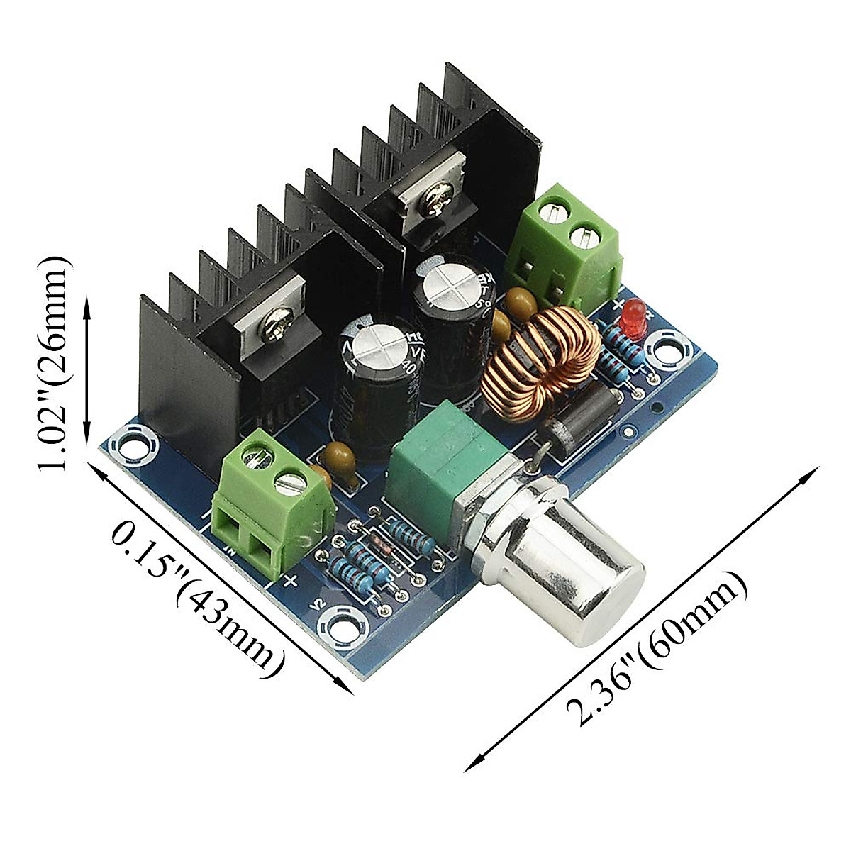 XINGYHENG 2PCS 5A Dc-Dc Buck Converter Module Max 8A 200W 4-40V to 1.25-36V XL4016E1 DC Regulating Board Constant Current Regulator Converter for Charging or Driver Module