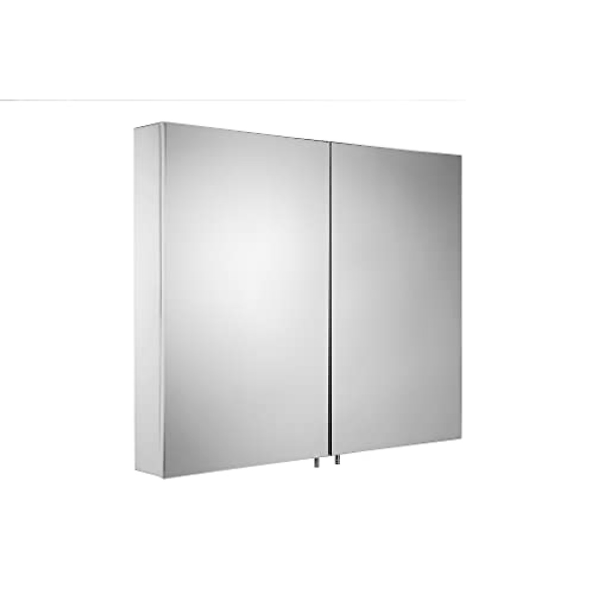 Croydex Finchley Double Door, Surface Mount Flexi-Fix Easy Installation System Medicine Cabinet, 31.5 in (W) x 26 in (H) Stainless Steel