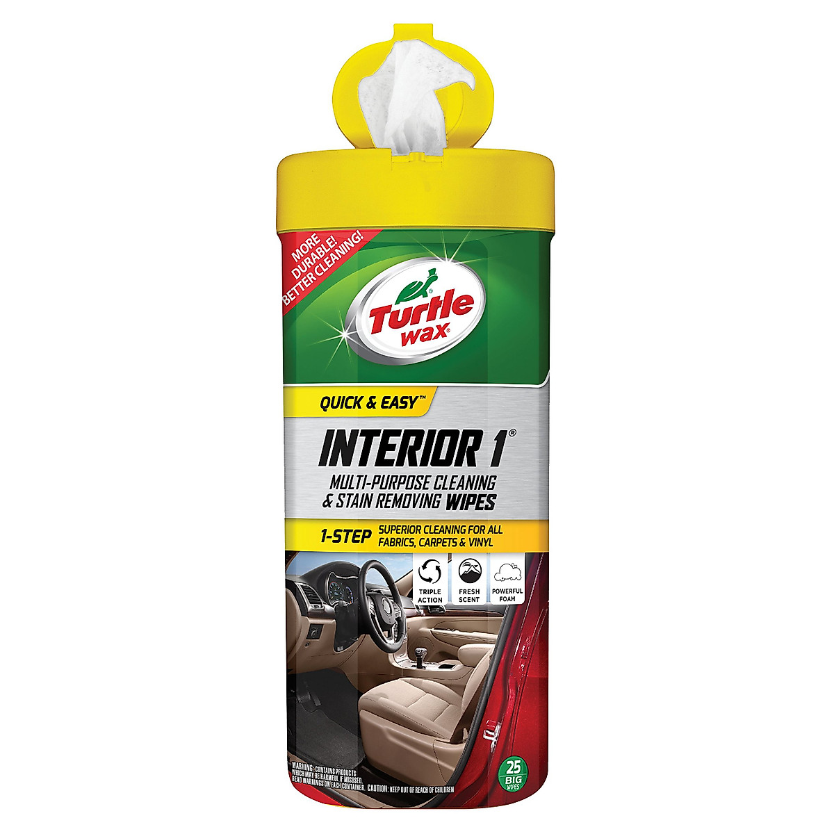 TURTLEWAX 50648 Quick And Easy Interior 1 Multi-Purpose Cleaning Wipes