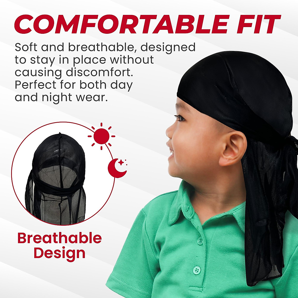 TITAN Satin Baby Du Rag (Black)