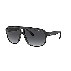 A|X ARMANI EXCHANGE Men's AX4104S Rectangular Sunglasses, Black/Grey Gradient, 61 mm