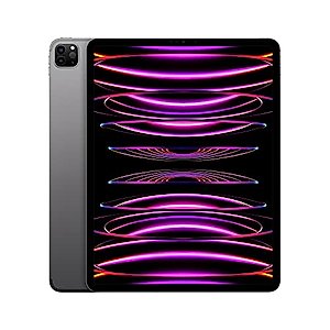 Apple iPad Pro 12.9-inch (6th Generation): with M2 chip, Liquid Retina XDR Display, 128GB, Wi-Fi 6E + 5G Cellular, 12MP front/12MP and 10MP Back Cameras, Face ID, All-Day Battery Life – Space Gray