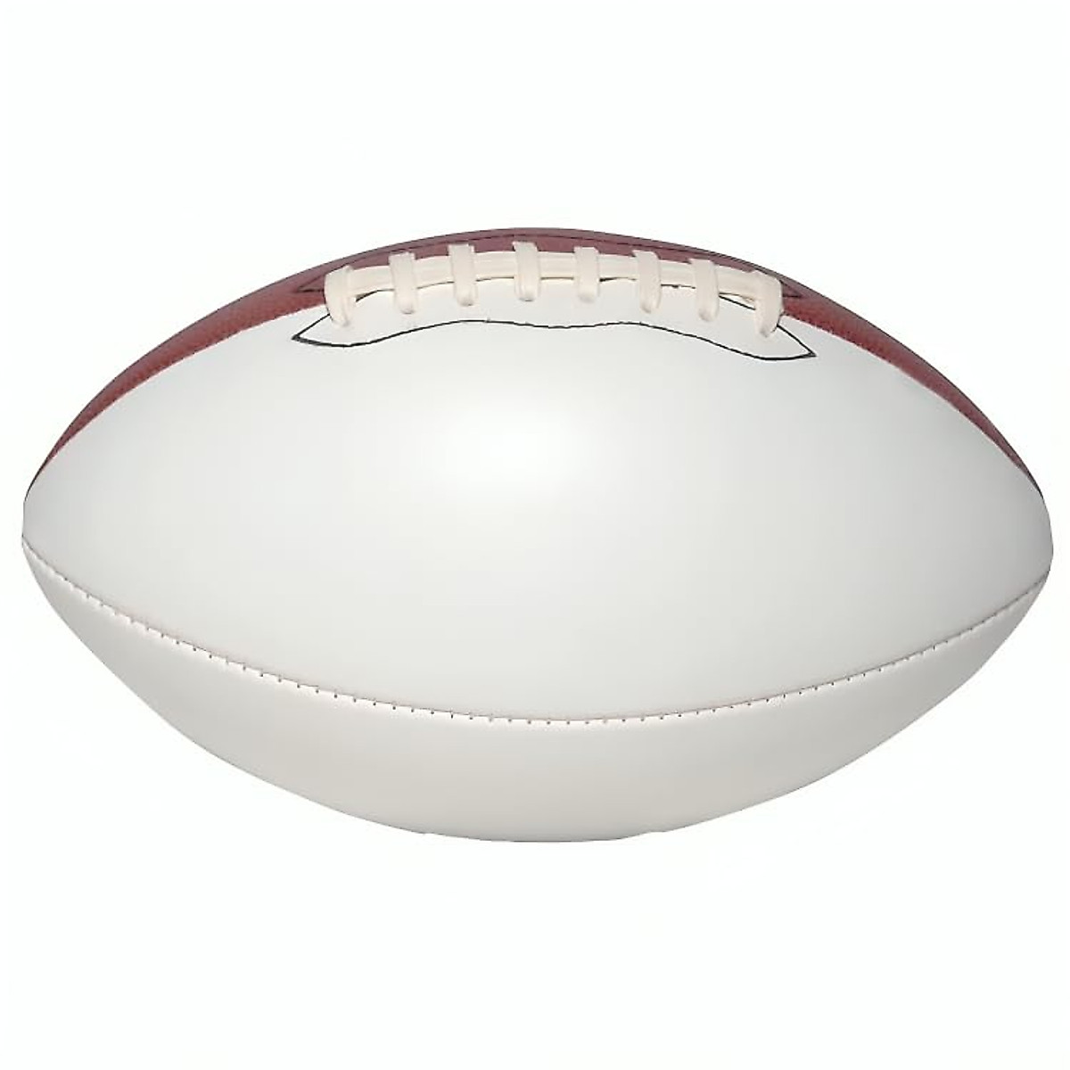 Ballstars Autograph Blank Full Regulation 12 Inch Football Without Base | Official Size 9 | Football Trophy for Signing with Two White Panels