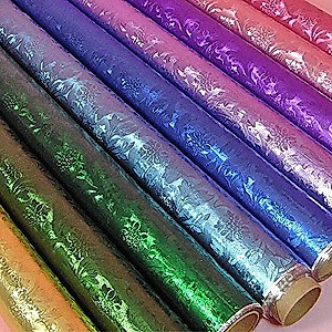 Premium Floral Foil Wrapping Paper - 20 Inches by 10 Yards (Gold)