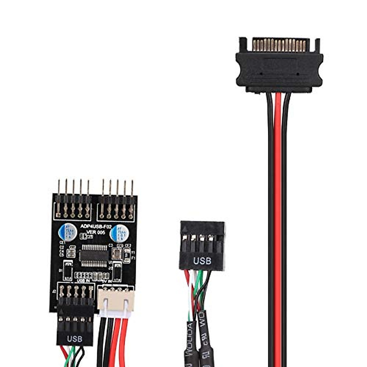 USB 2.0 9pin USB hub 2 Port with SATA Power Cable Extension hub USB 2.0 hub for Computer for Desktop for PC