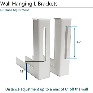 Elite Screens 6" White Projector Screen L-Brackets, Single Metal Welded Construction, Wall or Ceiling Mount - Includes Hooks and Hardware, Model: ZVMAXLB6-W