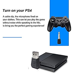 KenSera Wireless Adapter, Mini USB BT 4.0 Adapter Dongle Receiver Transmitter with Wireless Microphone for Playstation 4 Controller PS4 Wireless Headset