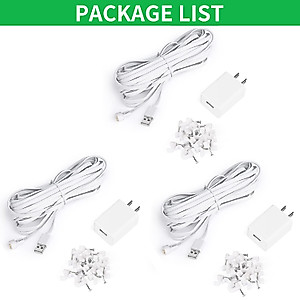 3Pack Power Cable Compatible with Google Nest Cam Outdoor or Indoor, Battery, 30Ft/9.1m Weatherproof Outdoor Cable Continuously Charging Your Nest Outdoor Camera (White)