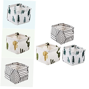 Zerodeko 2pcs Collapsible Storage Box Foldable Storage Bins Desk Organizer Storage Bins Foldable Canvas Storage Basket Storage Baskets Storage Organizer Cotton Basket Stationery