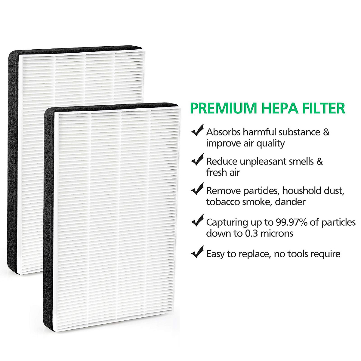 LINNIW 2 Pack F2 A2 True HEPA Replacement Filter Compatible with 3M Filtrete Room Air Purifier Models FAP-C02WA-G2 FAP-C03BA-G2 FAP-T03BA-G2 FAP-SCO2N FAP-CO2-A2 FAP-CO3-A2 FAP-TO3-A2